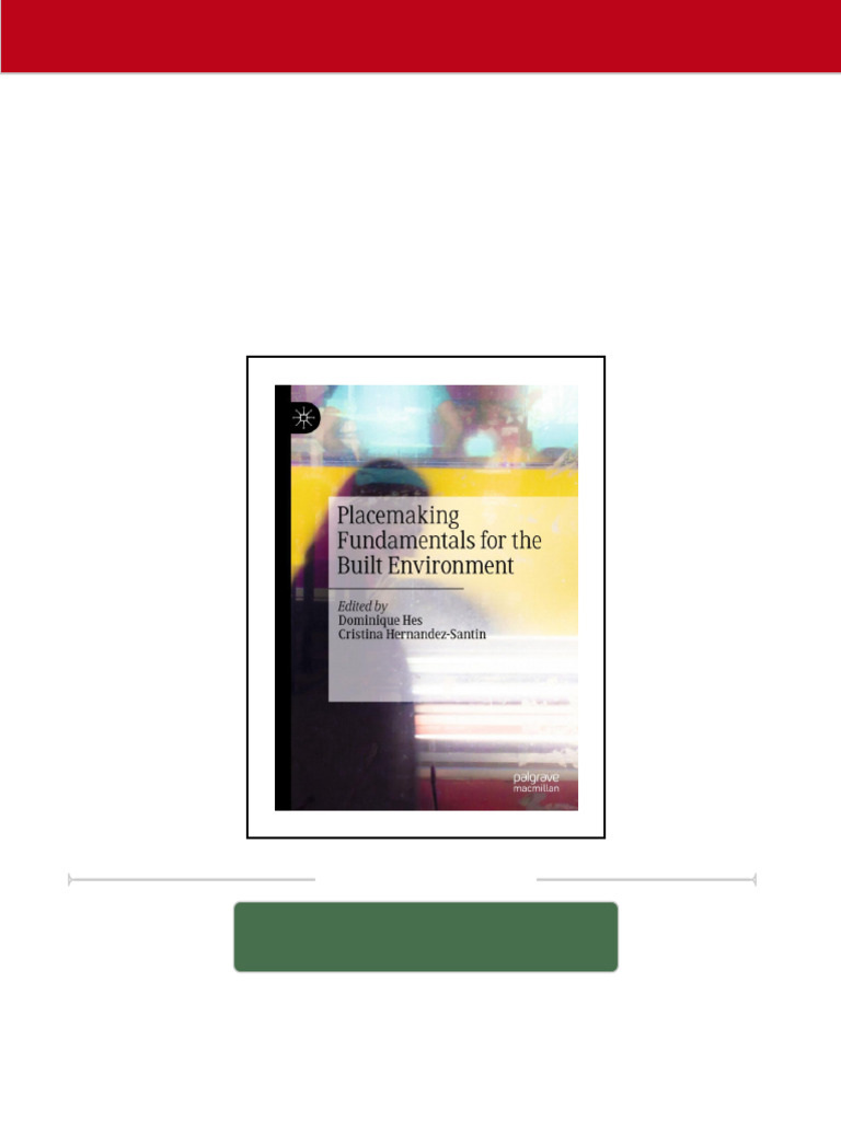 Placemaking Fundamentals For The Built Environment 1st Ed. 2020 Edition ...