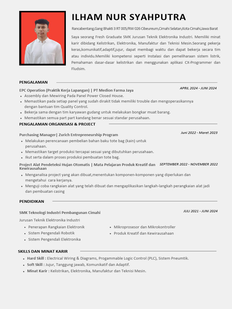 CV Ilham Nur Syahputra | PDF