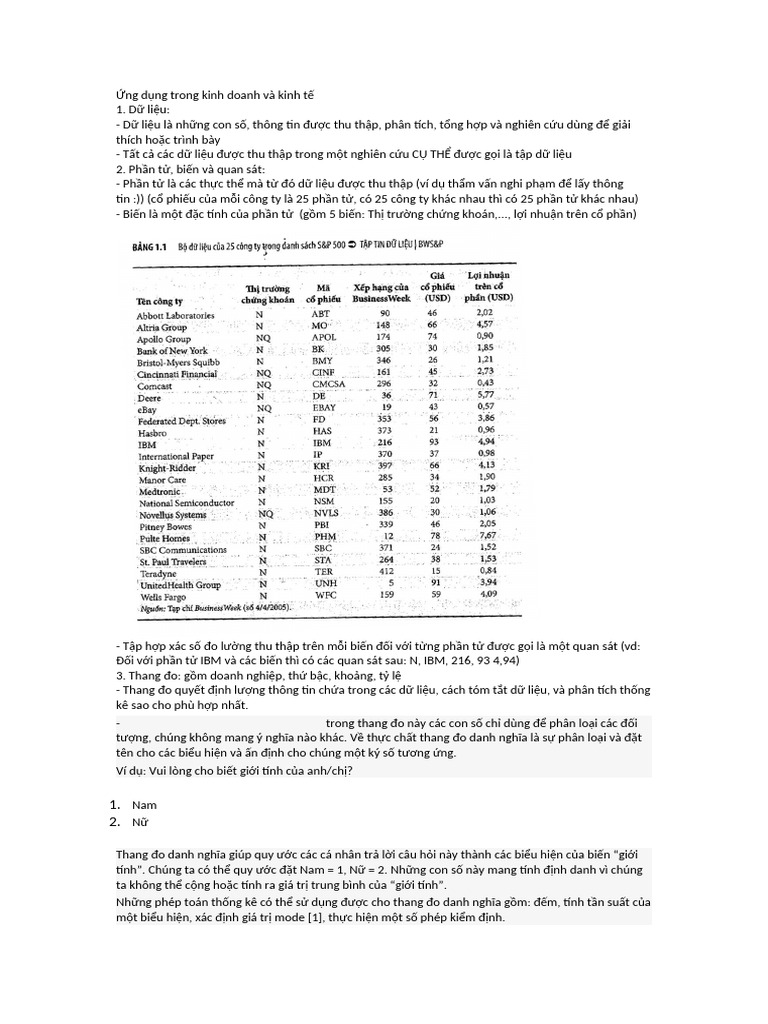 Ứng dụng trong kinh doanh và kinh tế | PDF