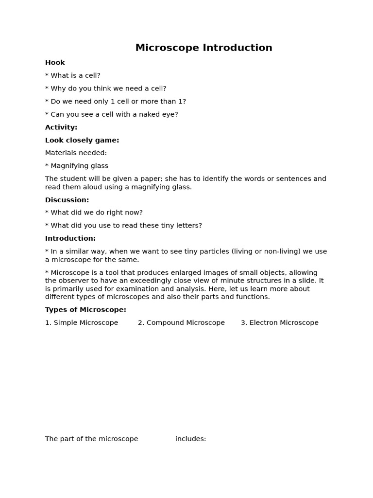 Microscope Introduction | PDF