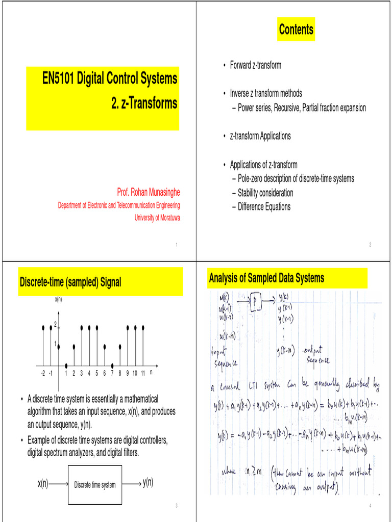 Lec 2 Ztransforms | PDF
