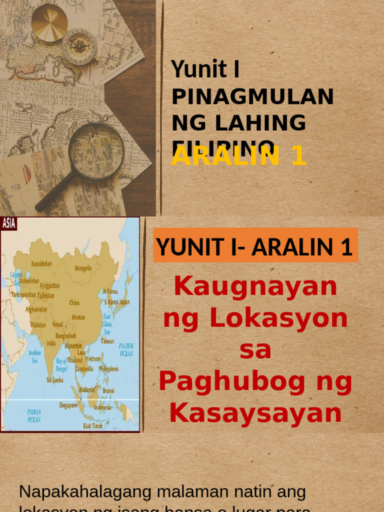 AP5 Q1W1 Kaugnayan NG Lokasyon Sa Paghubog NG Kasaysayan | PDF