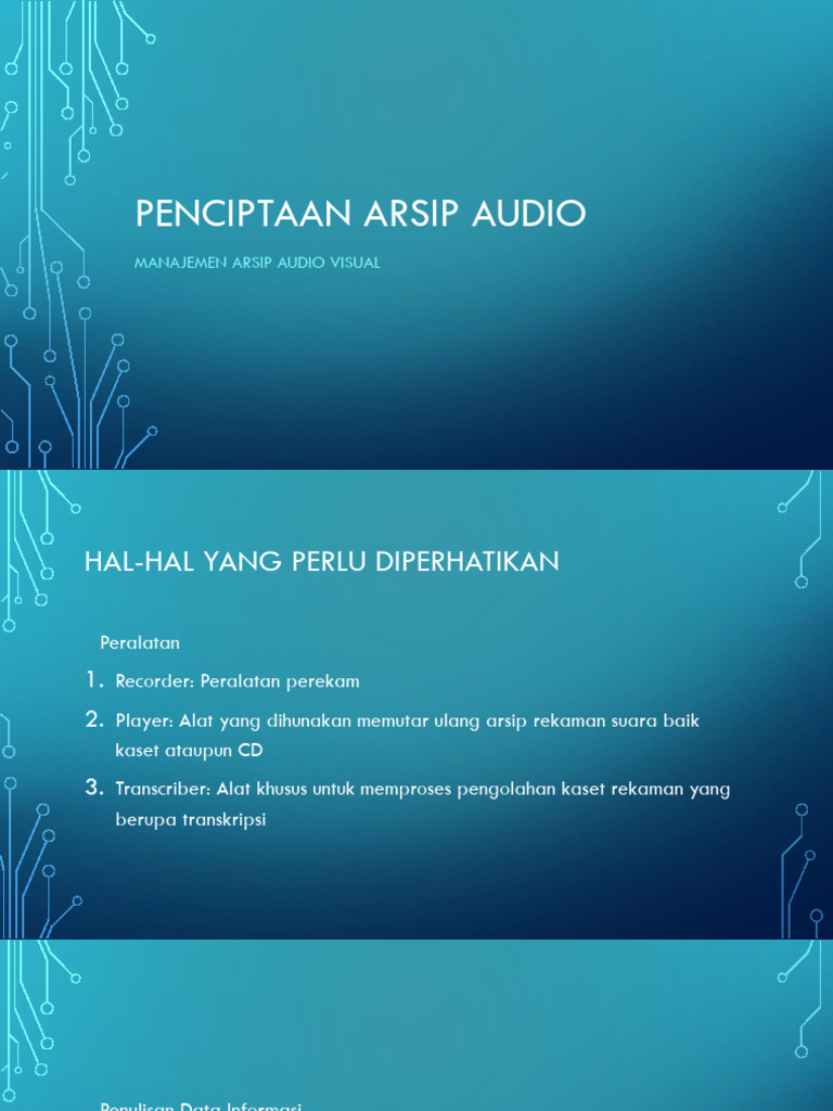 Penciptaan Arsip Audio | PDF