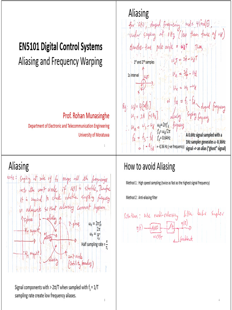 Lec 4 Aliasing and Warping | PDF | Sampling (Signal Processing) | Applied Mathematics