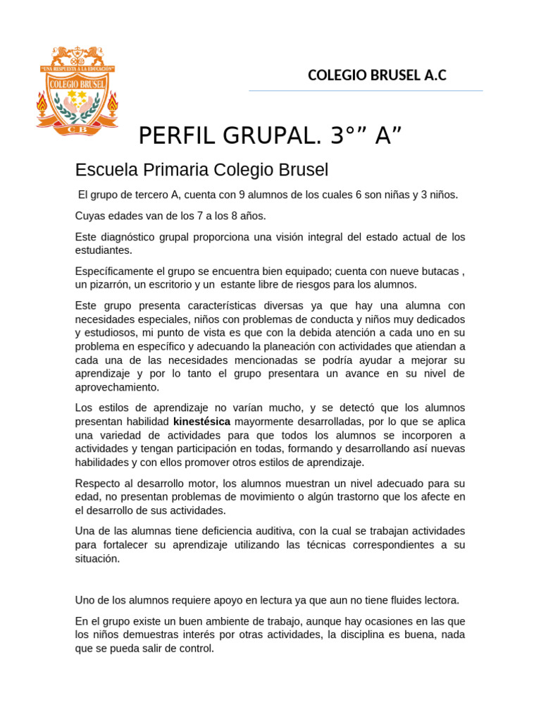 PERFIL DE GRUPO 3 A | PDF