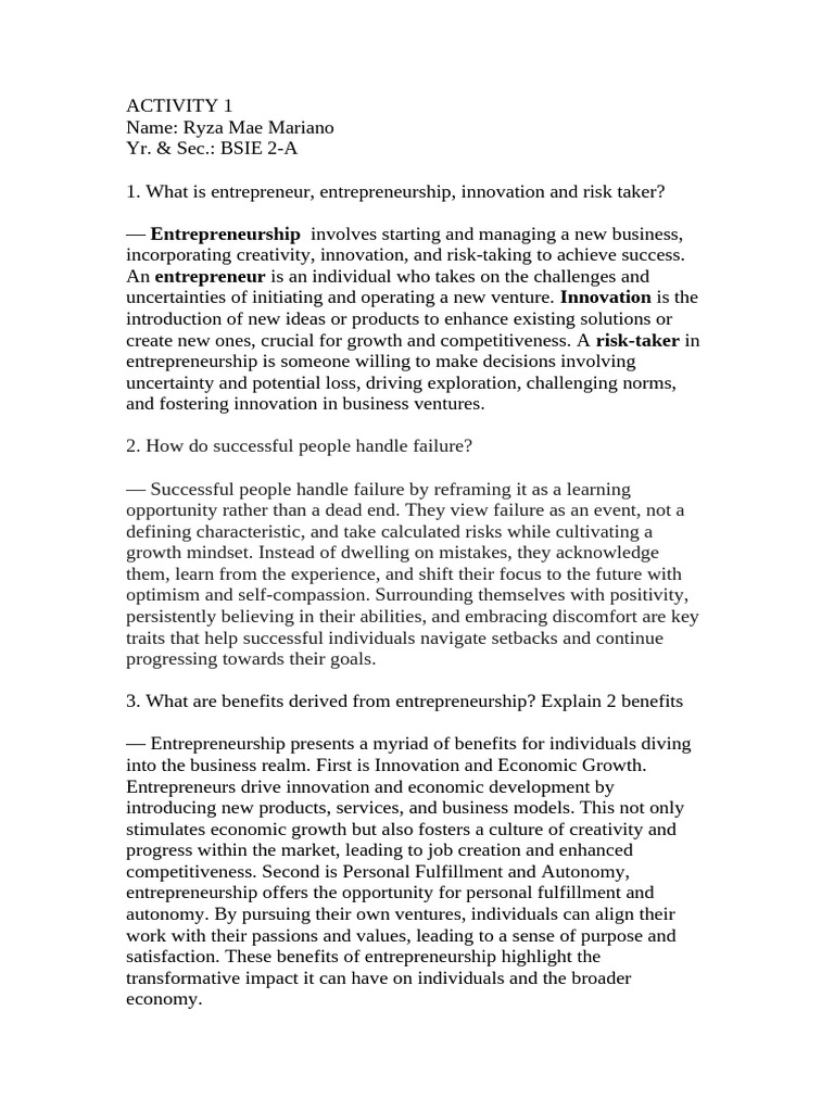 Ryza Mae Mariano-Activity 1 | PDF