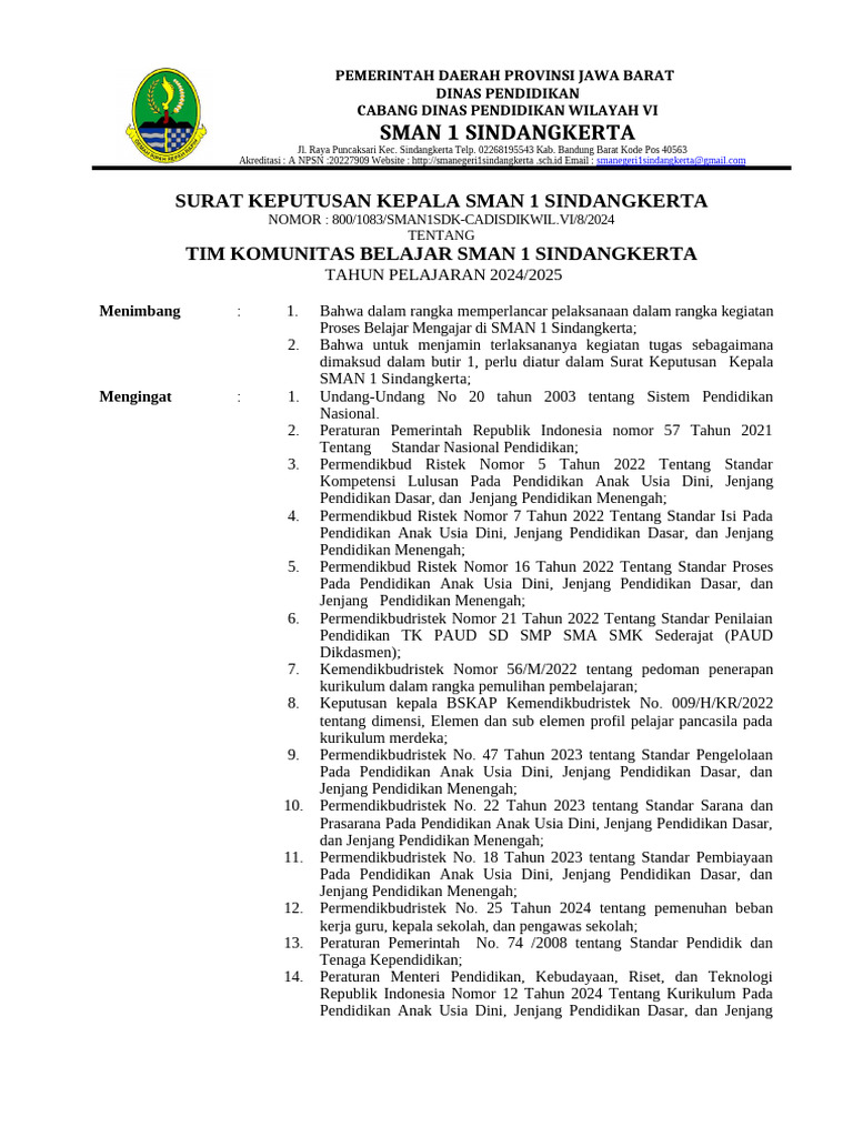 sk kombel jadi 2425 | PDF