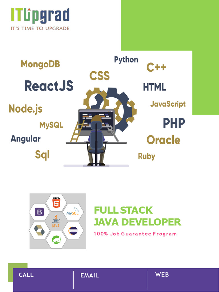 Itupgrad Full Stack Java Development Course Brochure Pdf Java Script Bootstrap Front End