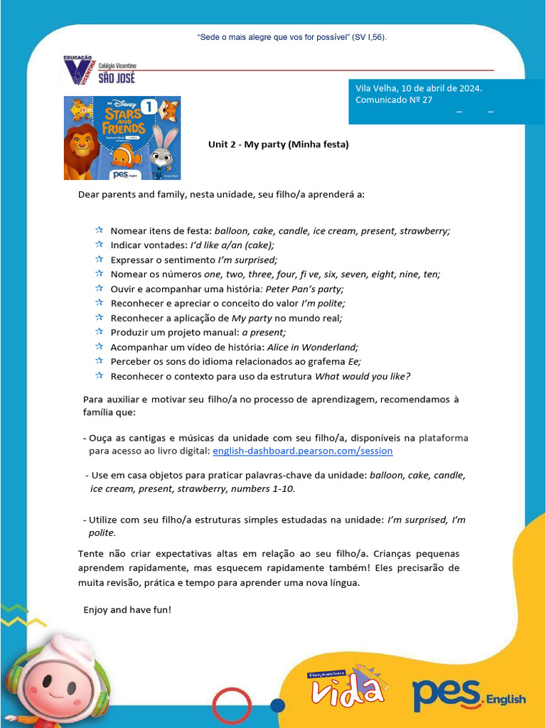 Nº 27 - Carta Pes #02 - 1º Ano | PDF