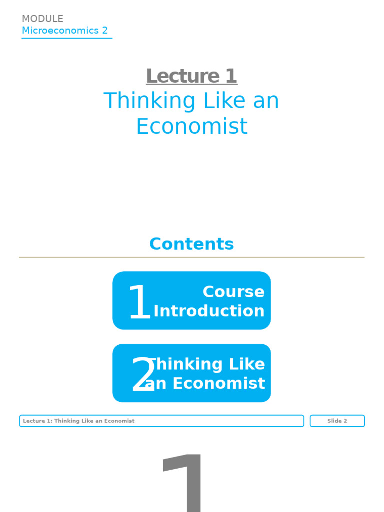 Lecture 1 - Thinking Like An Economist | PDF