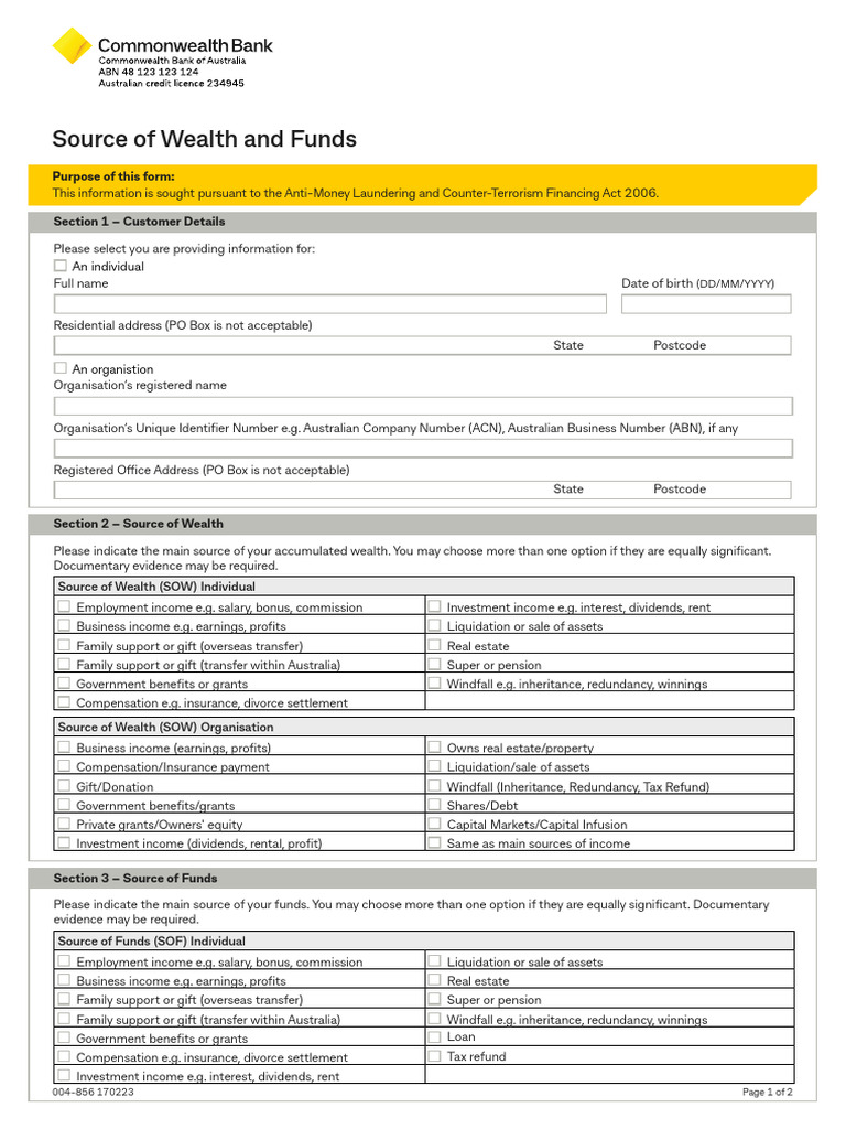 SOF and SOW Form | PDF