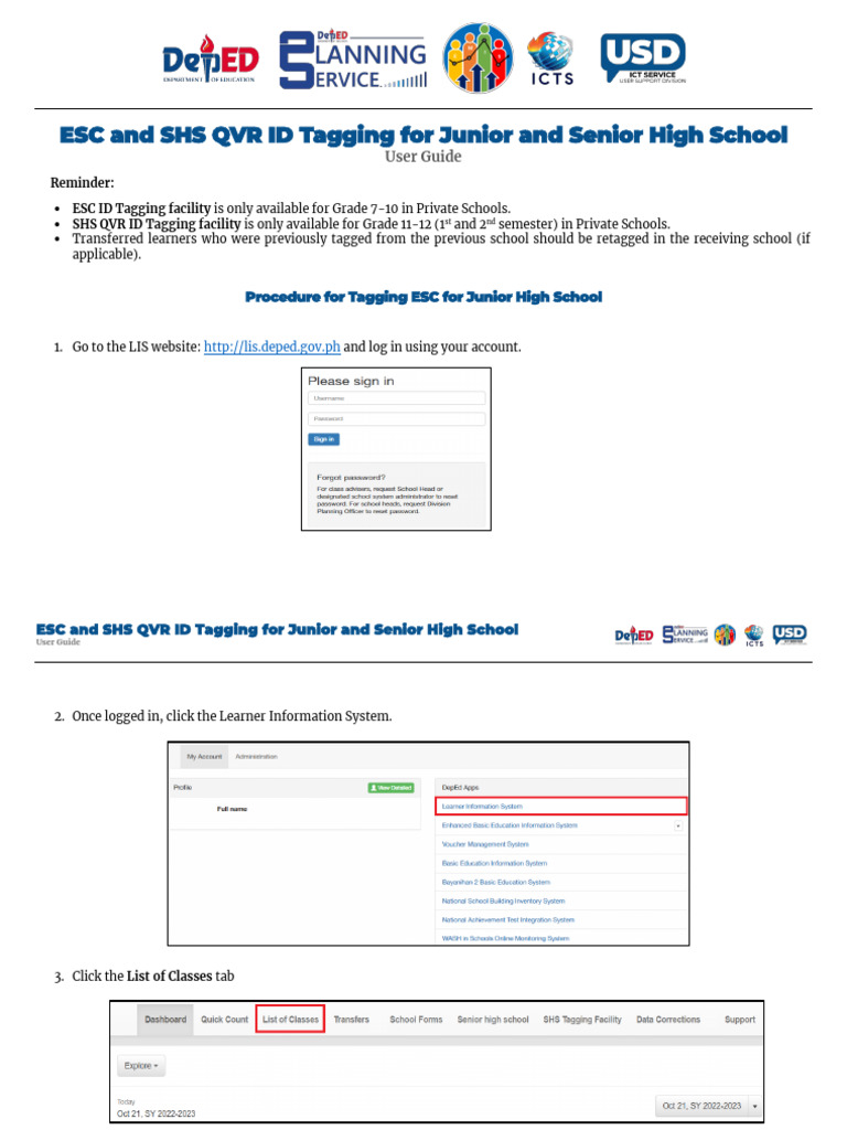 ESC and SHS QVR ID User Guide | PDF