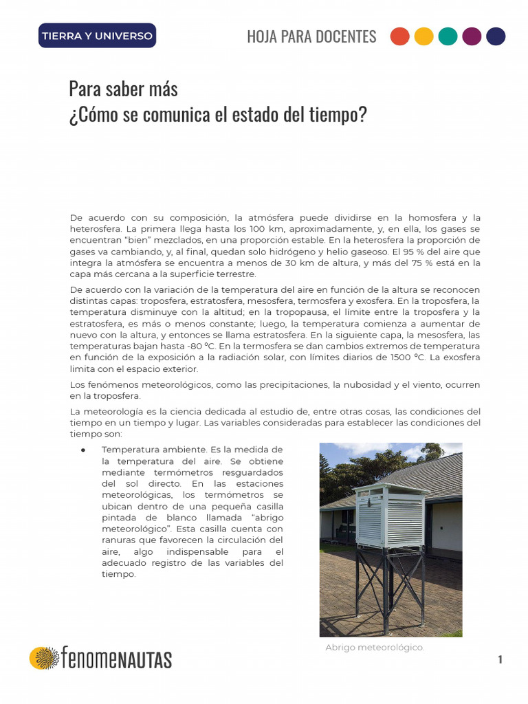 Cómo Se Describe El Estado Del Tiempo - para Saber Más | PDF