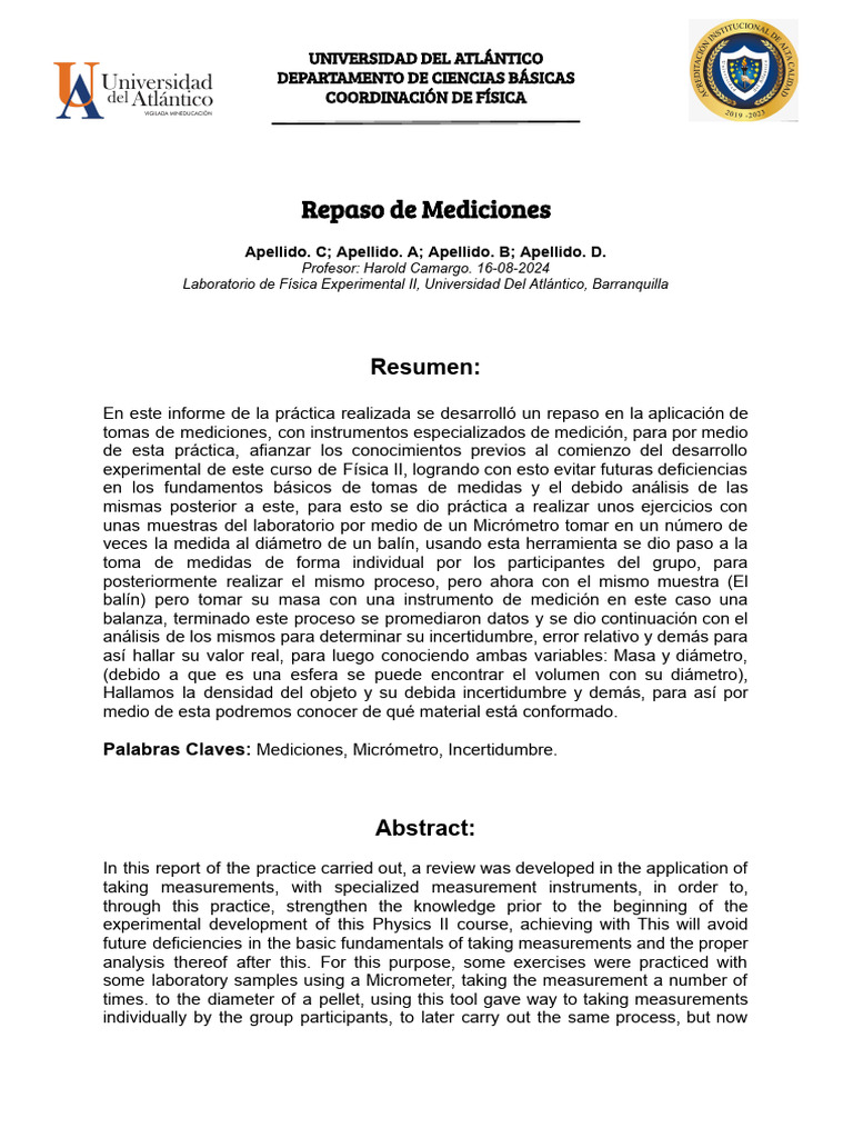 Repaso de Mediciones | PDF