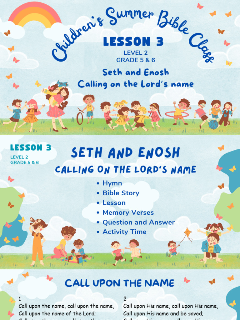 Lesson 3 Seth and Enosh-1 | PDF