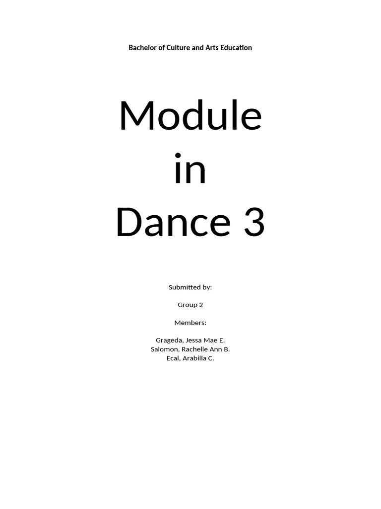Module in Dance | PDF