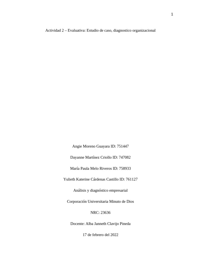 ACTIVIDAD CASO DE ESTUDIO ACT. 2 | PDF