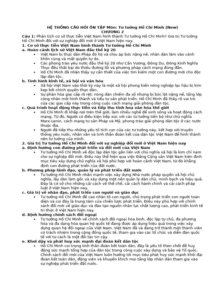 TTHCM Final Questions | PDF