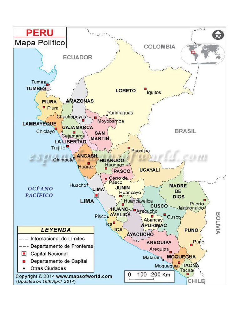 Mapa Politico Del Perú | PDF