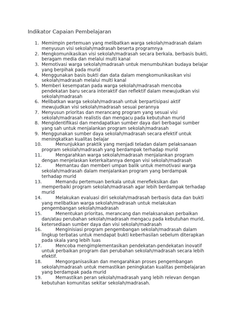 Indikator Capaian Pembelajaran | PDF