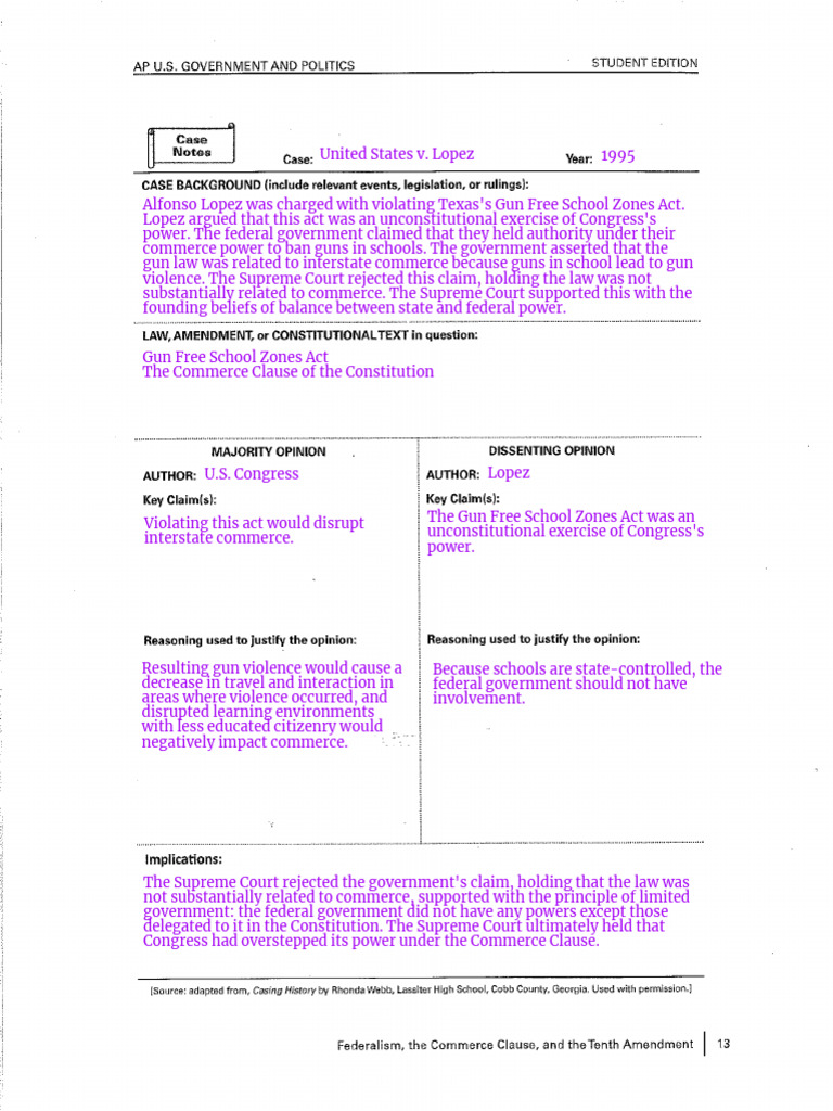 Kami Export - SCOTUS Info Sheet, Blank | PDF
