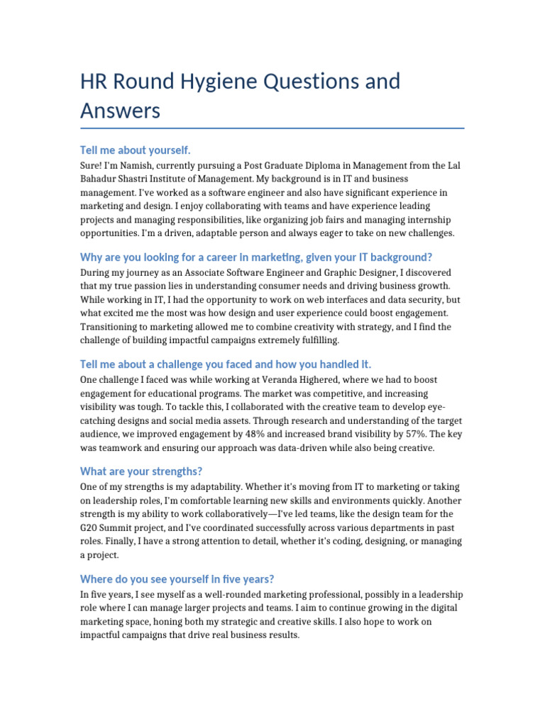 HR_Round_Questions_Answers | PDF