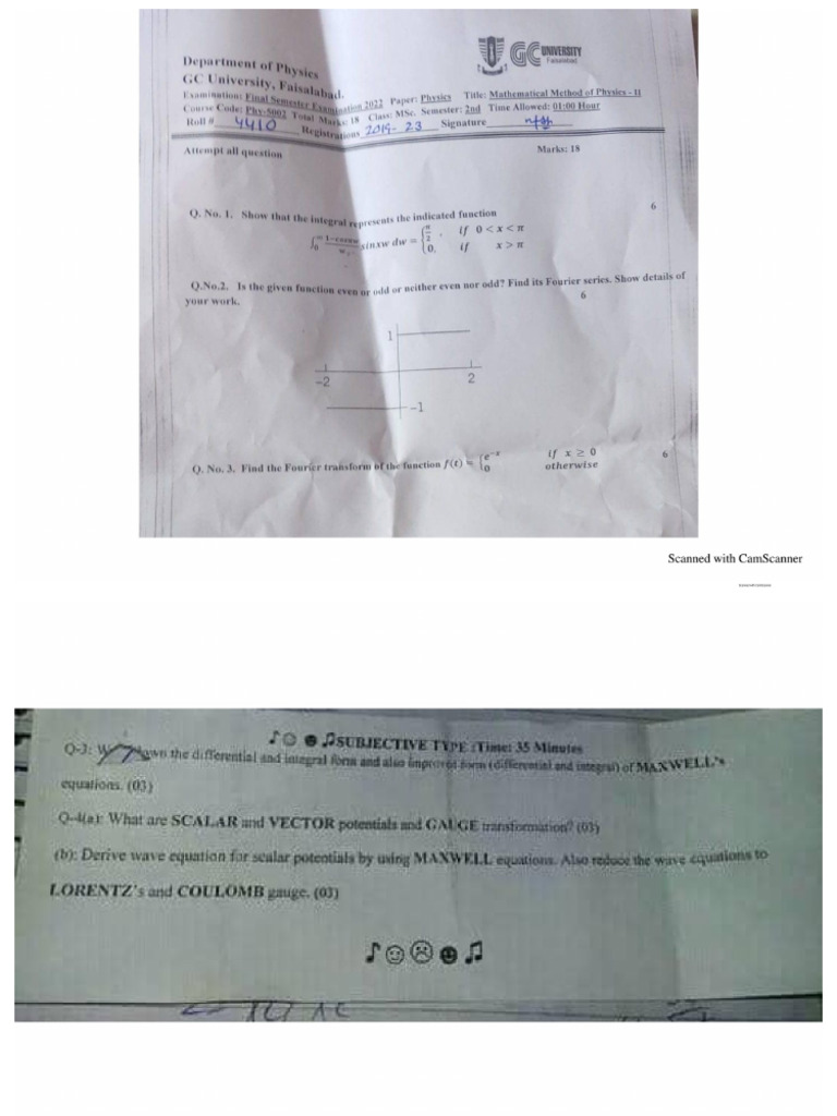Past Papers of BS Physics 6 Semester by Manal | PDF