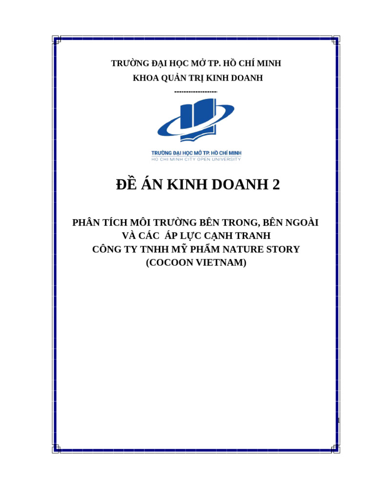 ĐỀ ÁN KINH DOANH 2 | PDF