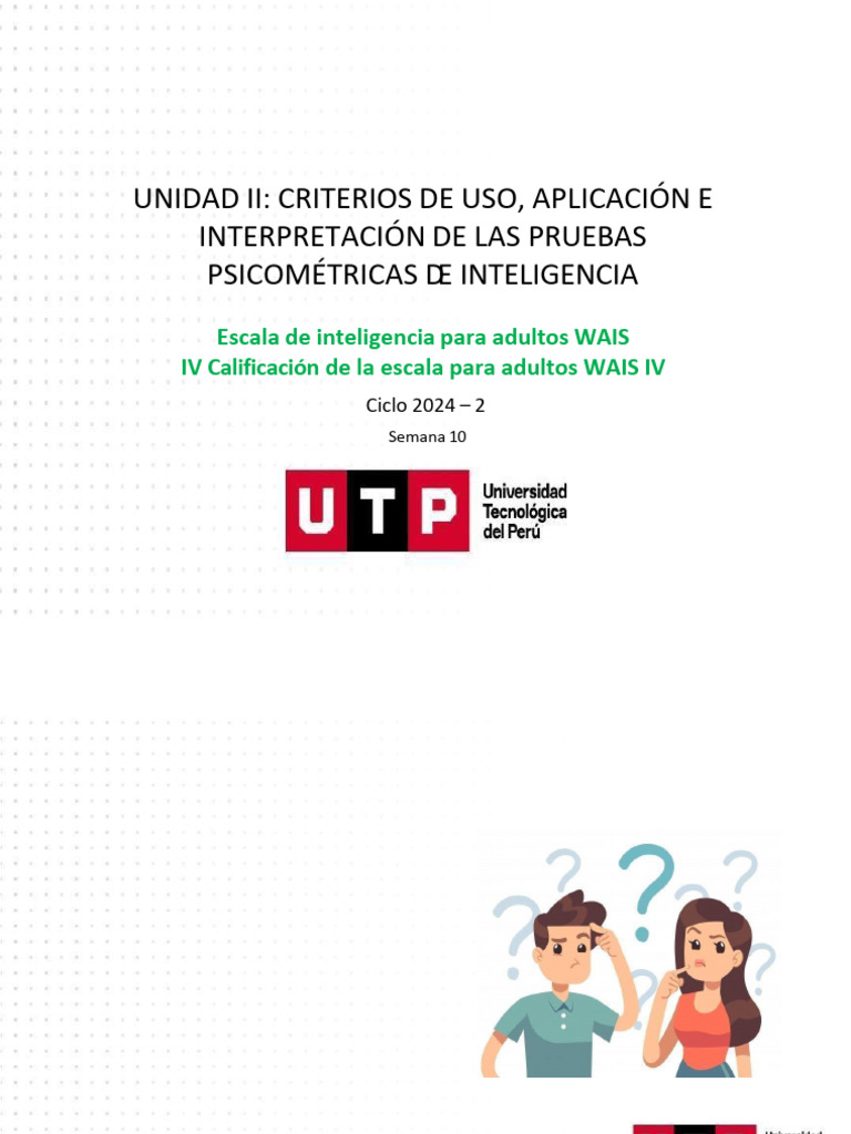 Calificación de WAIS IV en Adultos | PDF | Escala de inteligencia para ...