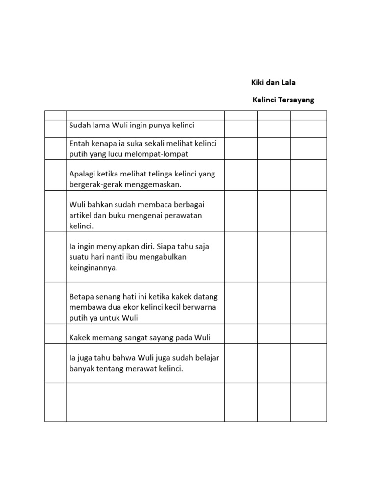 Instrumen Penilaian Membaca Fase B Kelas 4 | PDF