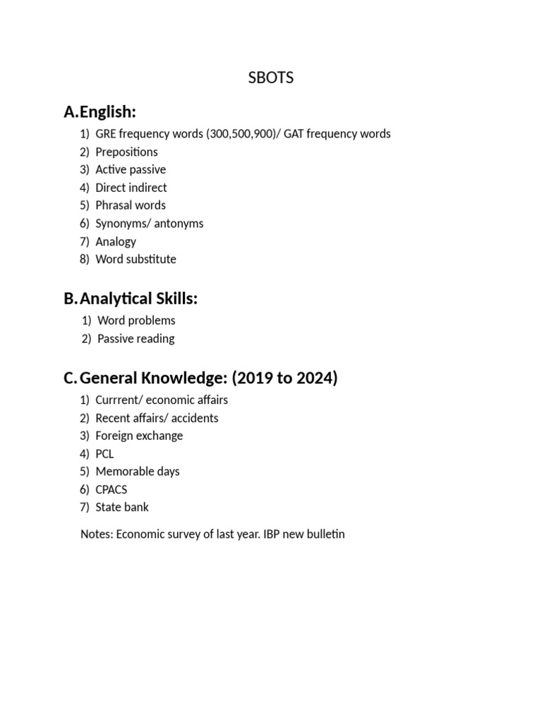 SBOTS | PDF