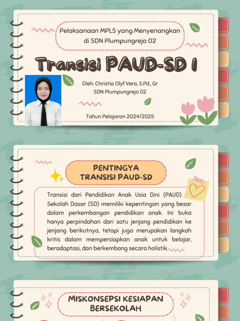 Transisi PAUD-SD 1 - Christia Olyf Vera | PDF