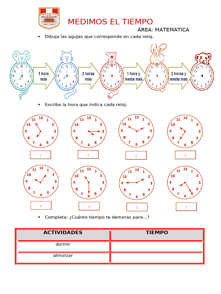 HOJA DE MEDIMOS EL TIEMPO | PDF