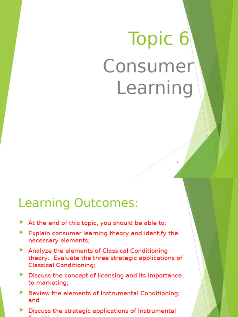 Topic 6 - Consumer Learning | PDF