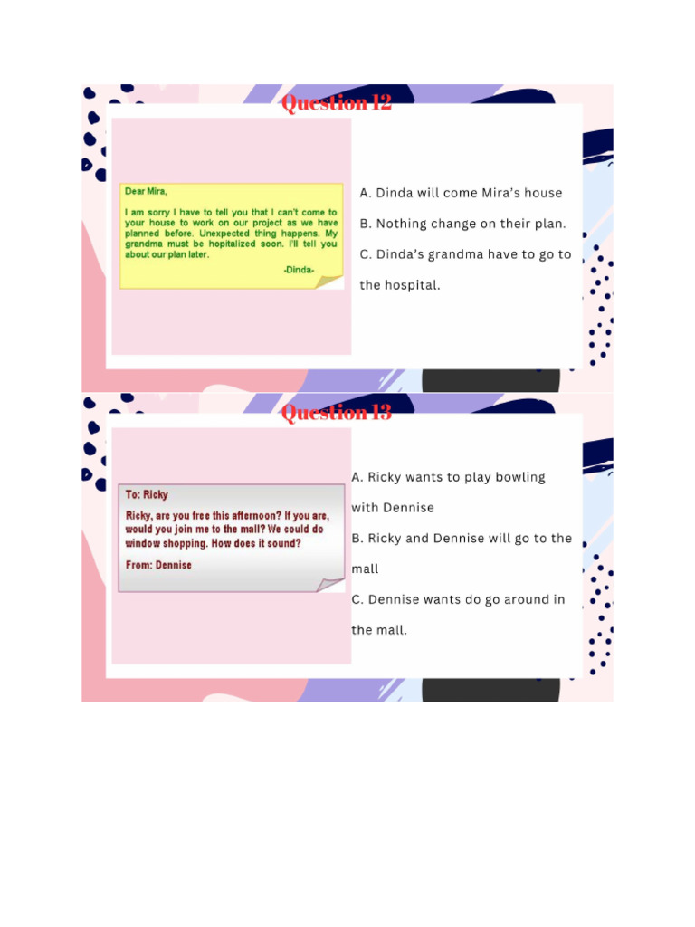 Ket.11 - Reading Part 1 Exercise | PDF