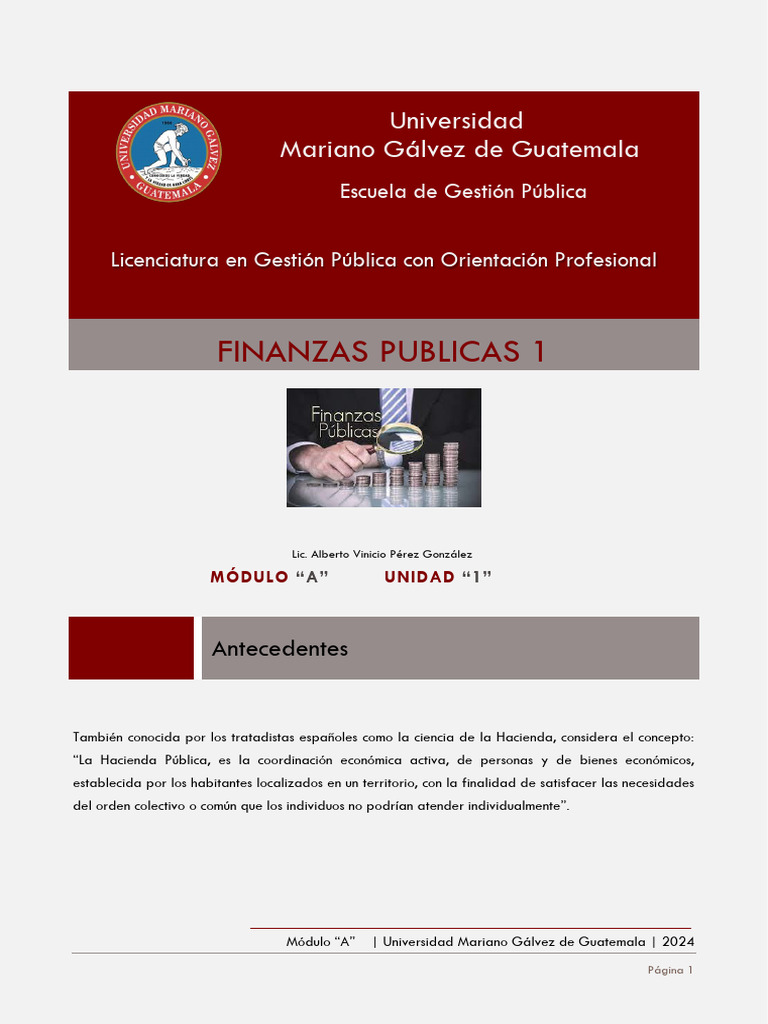 Unidad 1 FINANZAS PUBLICAS | PDF