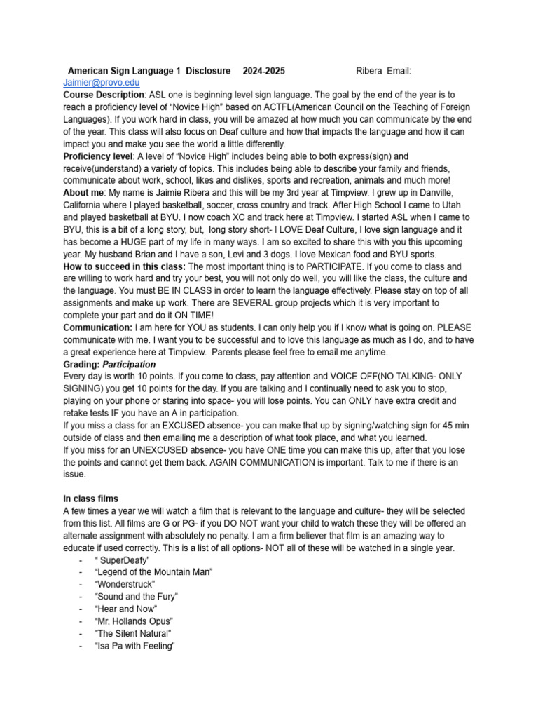 Disclosure LEVEL 1 ASL | PDF