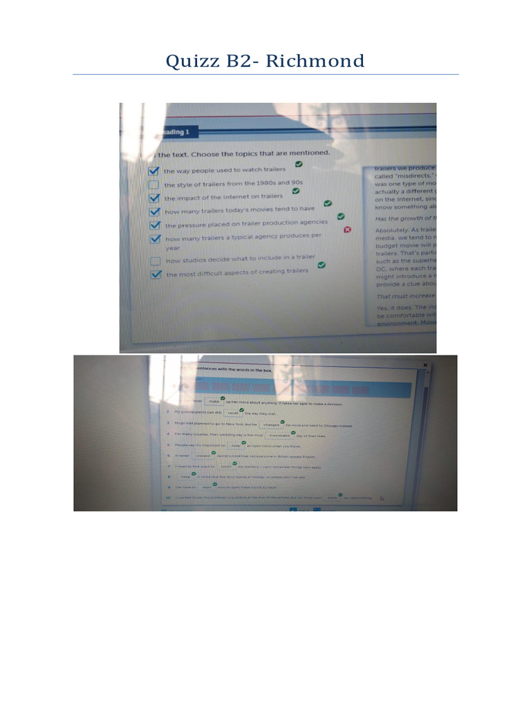 Quizz B2 Del 7 A La 12 | PDF