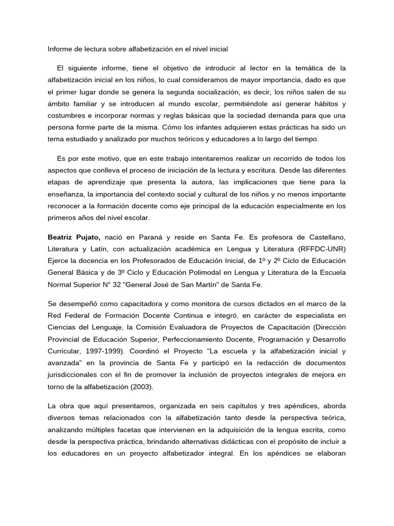 Pujato - EL ABC de La Alfabetizacion | PDF