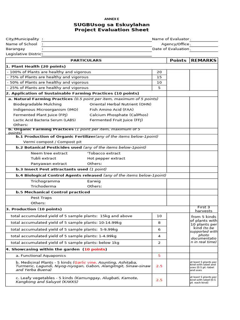 SUGBUsog in Schools Criteria Season 4 | PDF