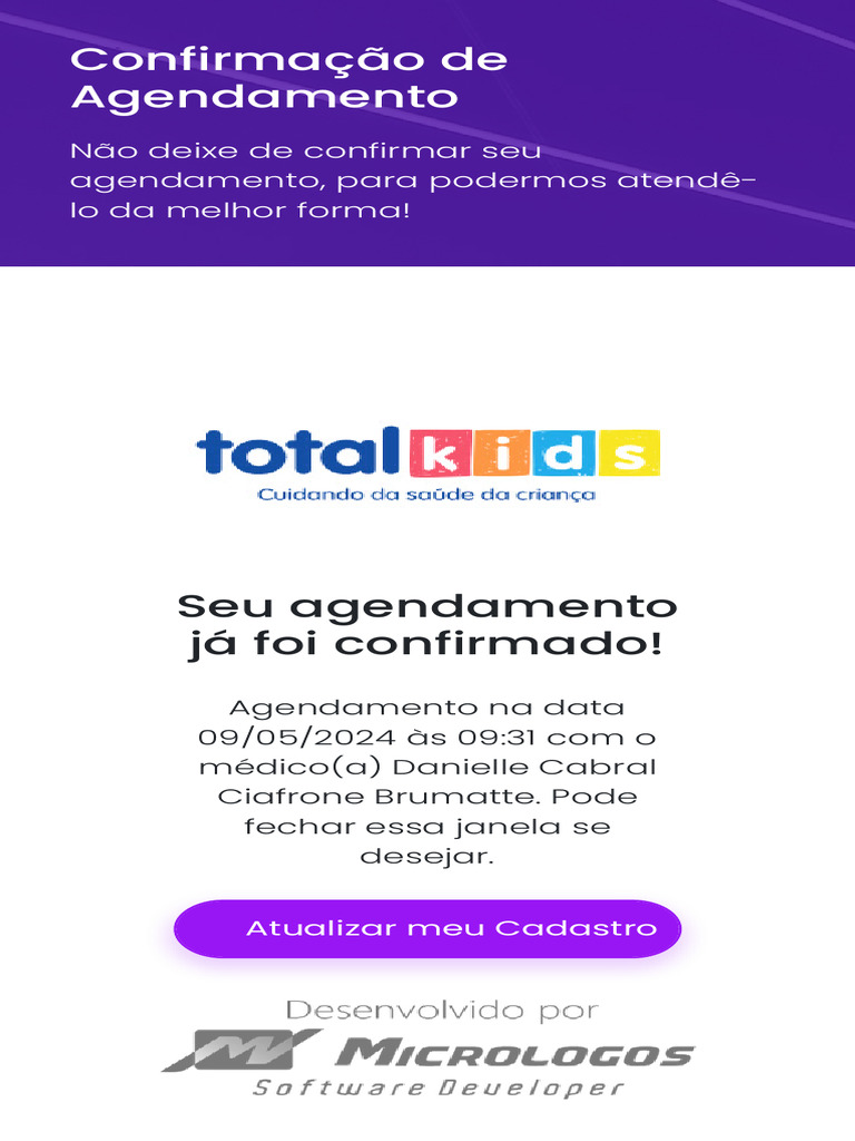 Confirmação de Agendamento - Servicos Medicos Ger 3 | PDF Confirmação de Agendamento - Servicos Medicos Ger 3 | PDF