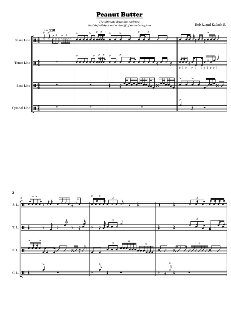 Peanut Butter-Score and Parts | PDF