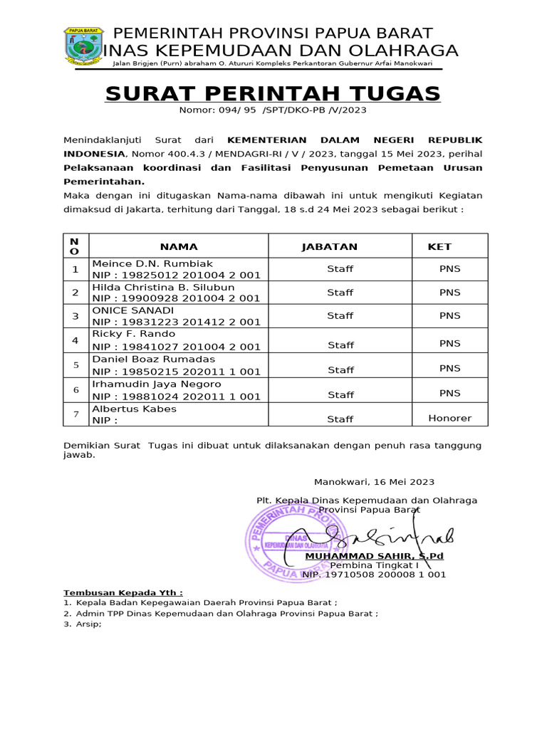 Surat Tugas - Copy - Salin - Salin | PDF
