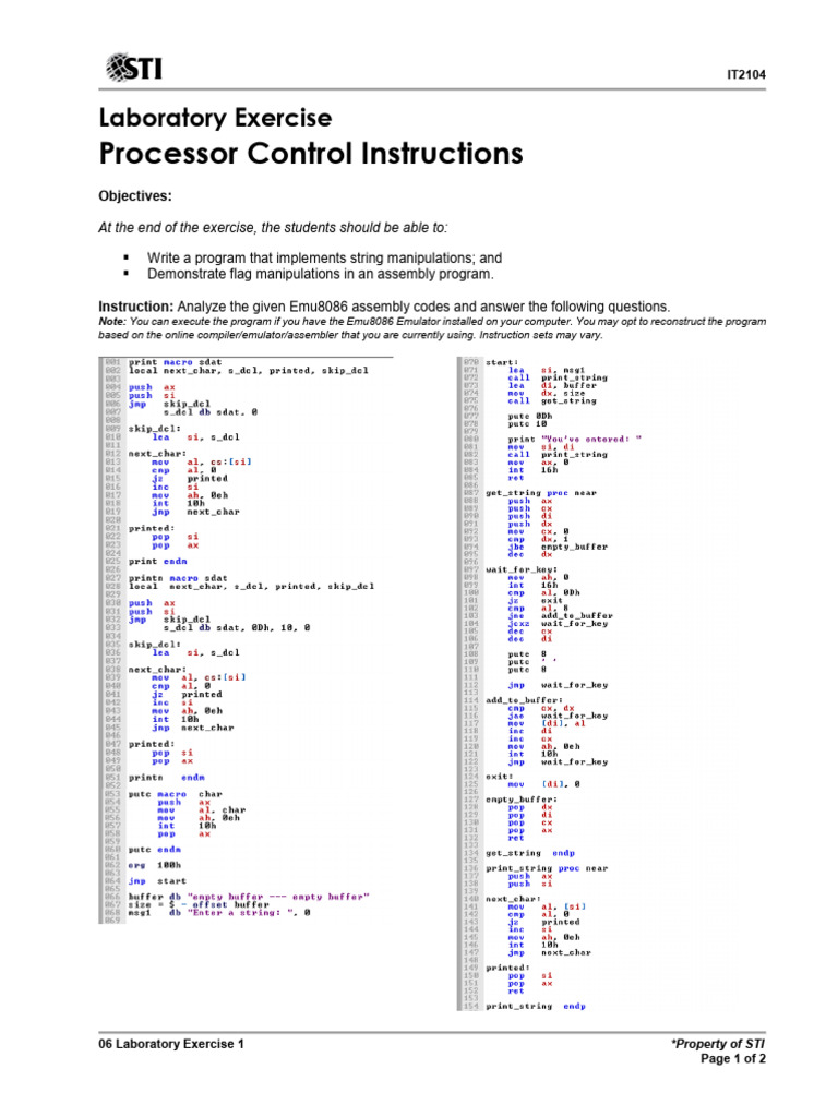 06 Laboratory Exercise 1 | PDF