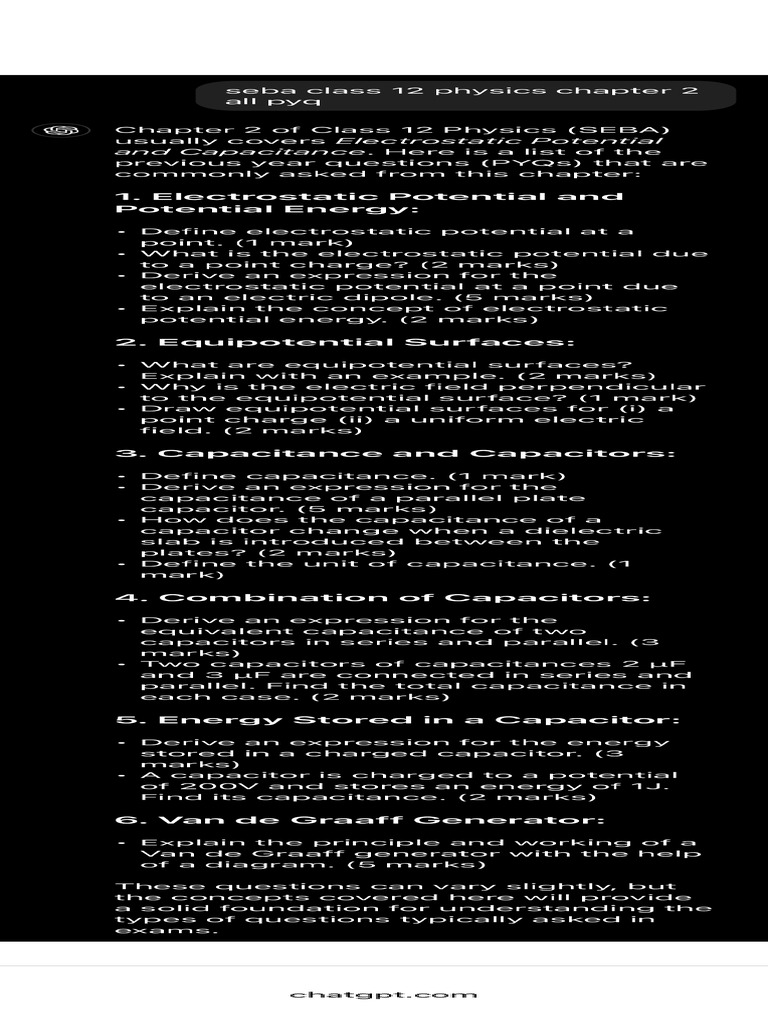 Imp Pyq ch2 Phy | PDF