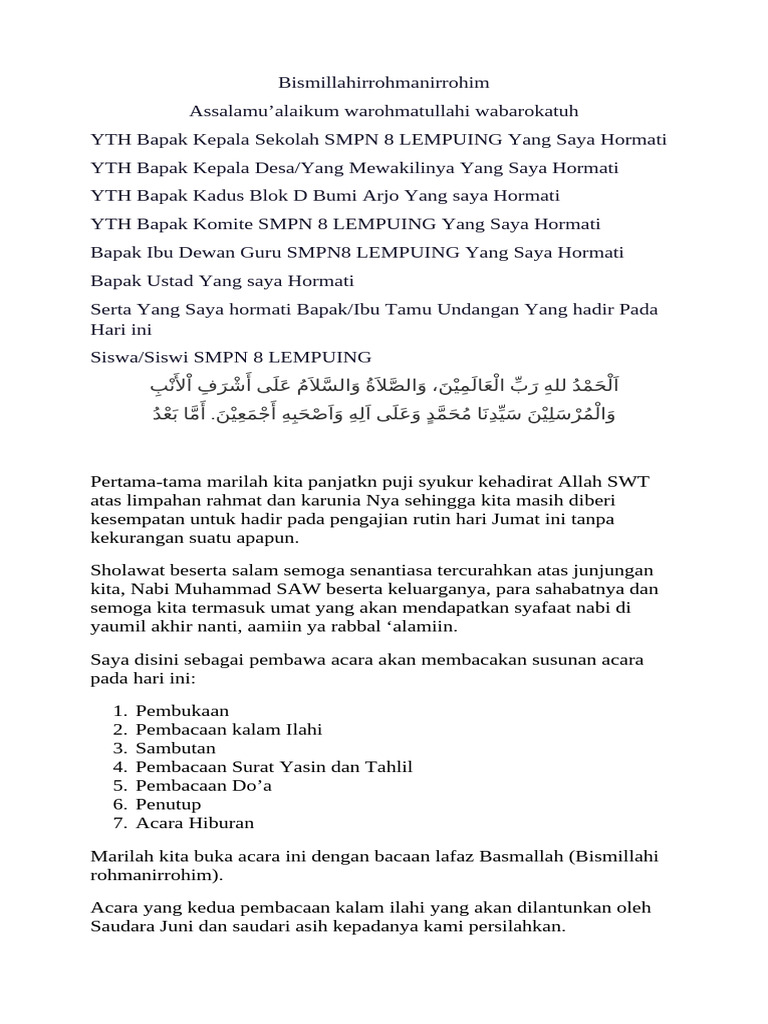 Teks Pembawa Acara | PDF
