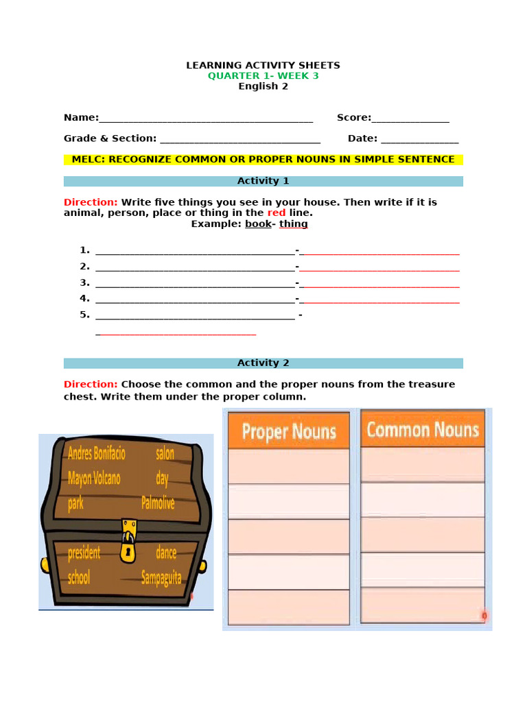 Learning Activity Sheets-Q1-W3 | PDF