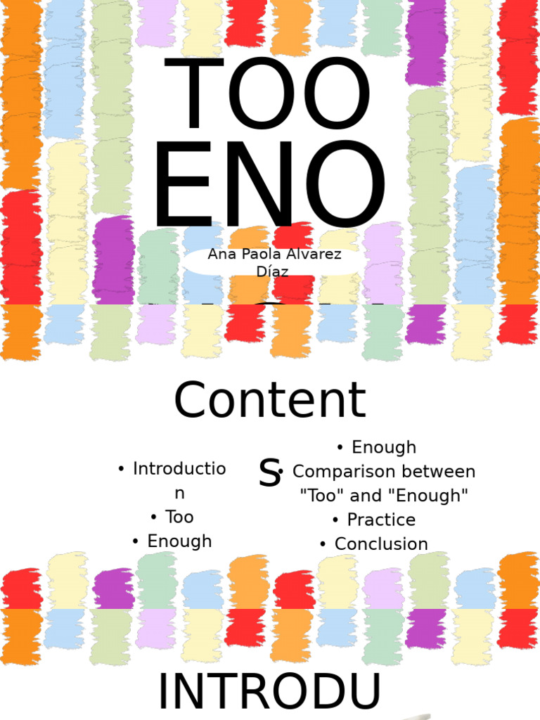Too & Enough | PDF