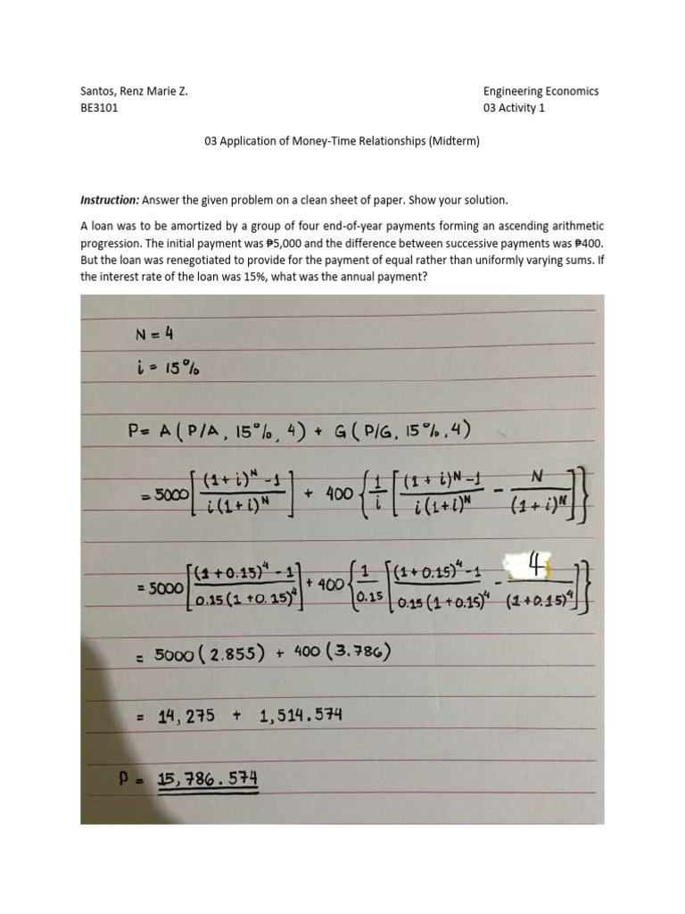 03 Activity 1 - EngineeringEconomics - RMZS | PDF