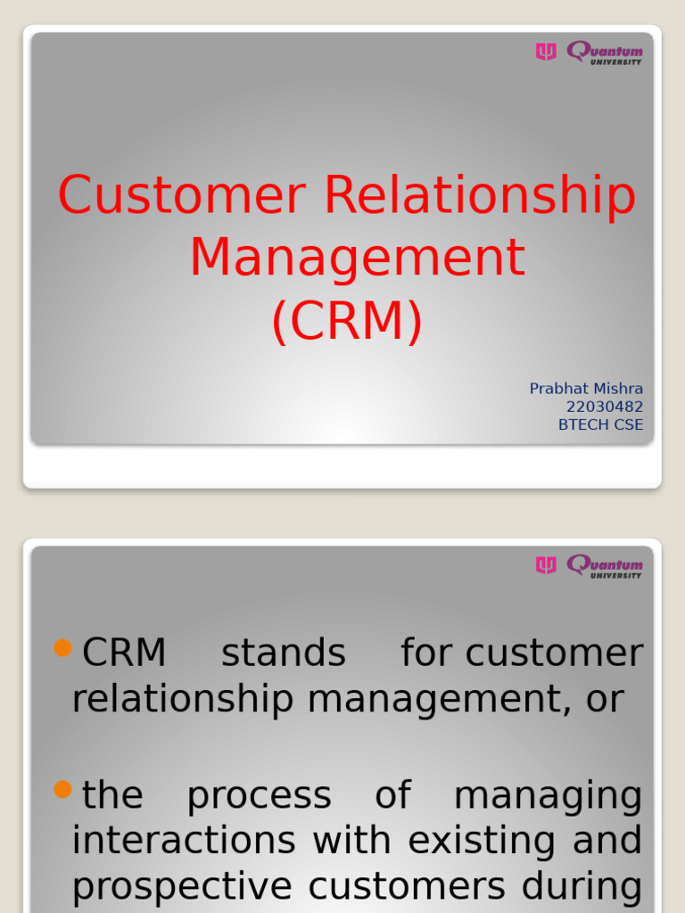 CRM PPT - 1 | PDF
